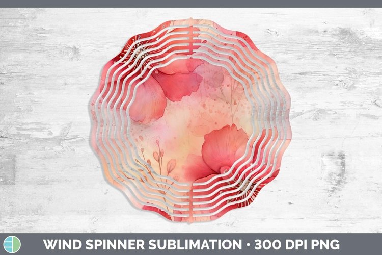 Watercolor Red Wind Spinner Sublimation Spinner Designs