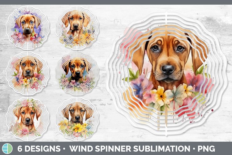 Watercolor Rhodesian Ridgeback Dog Wind Spinner | Sublimatio