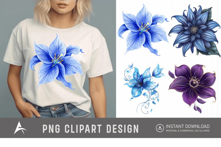 Watercolor Royal Flower Clipart