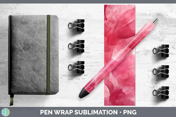 Watercolor Ruby Pen Wrap Sublimation Epoxy Pen Designs