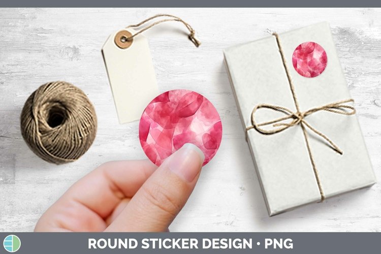 Watercolor Ruby Stickers | Round Labels Designs