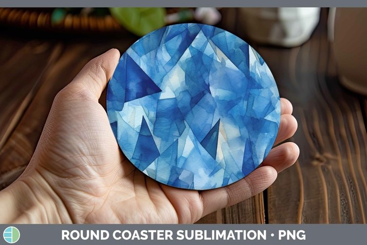 Watercolor Sapphire Round Coaster Sublimation Coaster Design