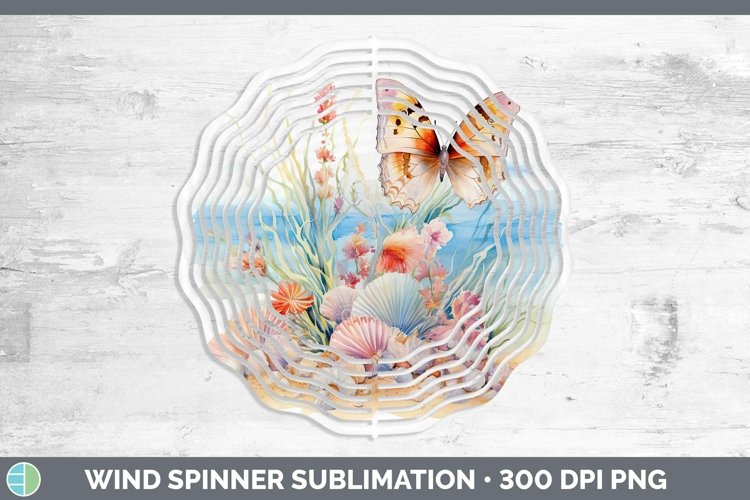 Watercolor Seashell Wind Spinner Sublimation Spinner Designs