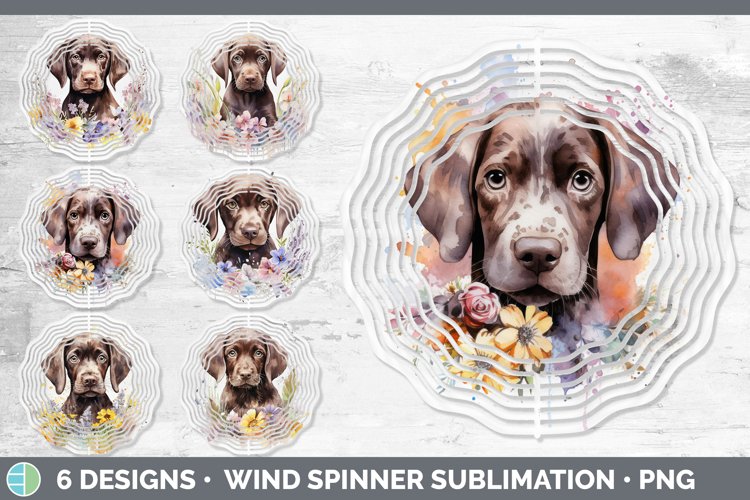 Watercolor Shorthaired Pointer Dog Wind Spinner | Sublimatio