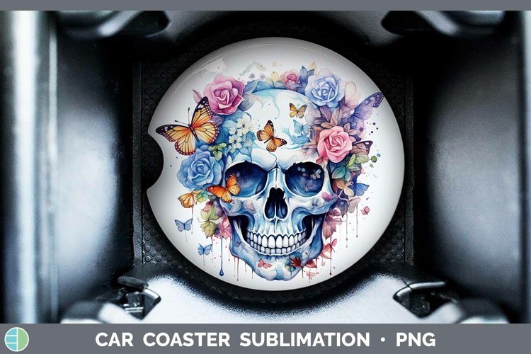 Watercolor Skull Car Coaster Sublimation Coaster Designs