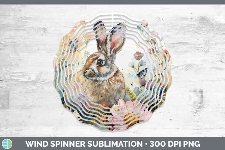 Watercolor Snowshoe Hare Wind Spinner Sublimation Spinner De