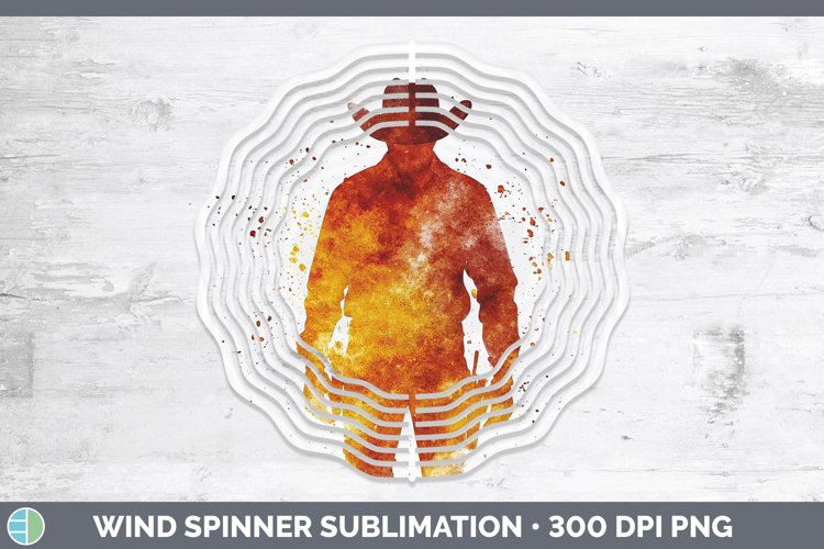 Watercolor Splash Cowboy Wind Spinner Sublimation Spinner De