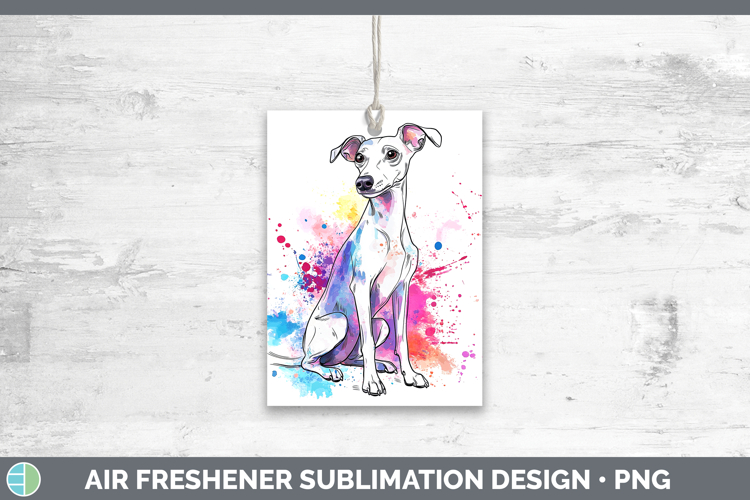 Watercolor Splash Dogs 03 Whippet Air Freshener Sublimation
