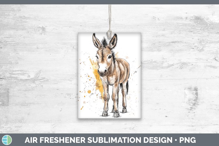 Watercolor Splash Farm Donkey Air Freshener Sublimation Car