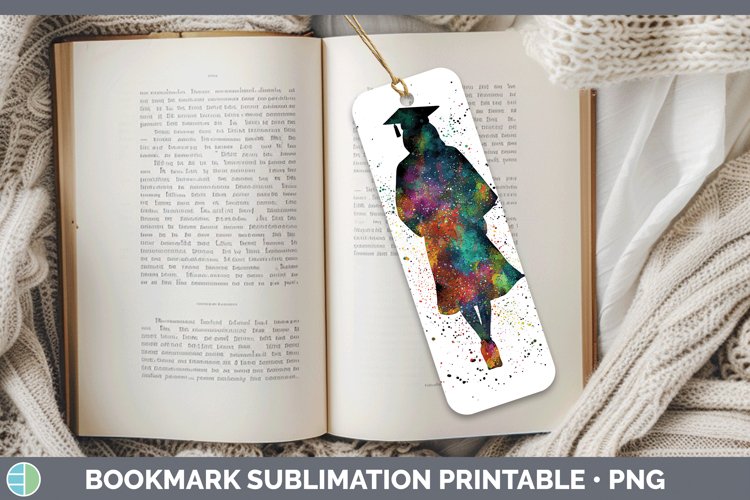 Watercolor Splash Female Graduate Bookmark Sublimation Prin