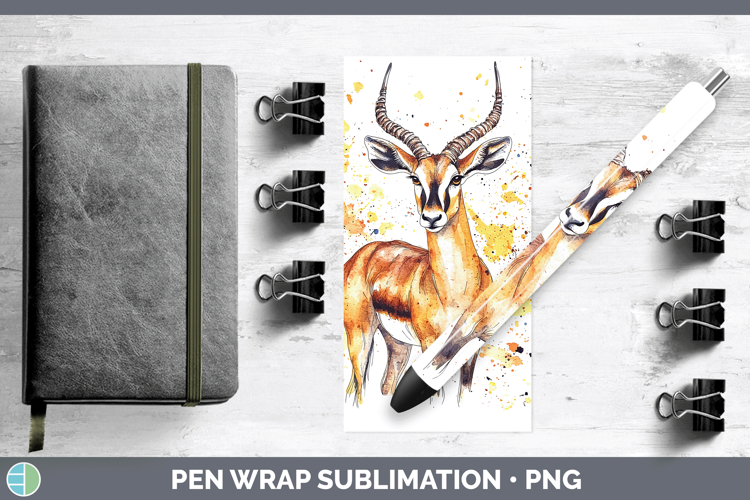 Watercolor Splash Impala Pen Wrap Sublimation Pen Designs
