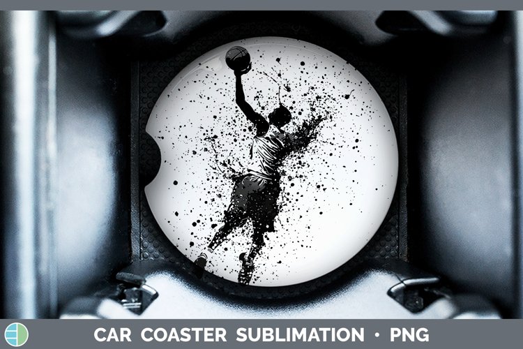 Watercolor Splash Male Basketball Car Coaster Sublimation D