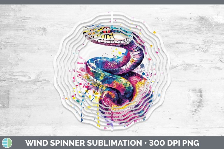 Watercolor Splash Snake Wind Spinner Sublimation Spinner Des