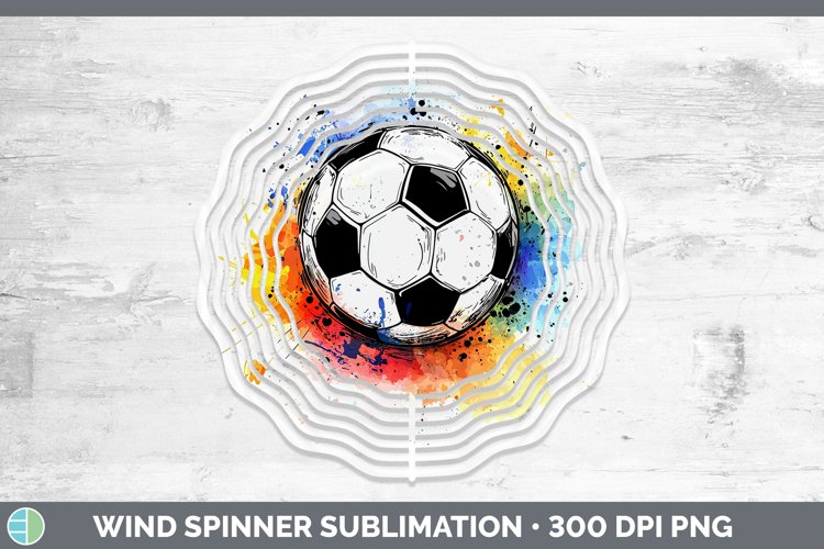 Watercolor Splash Toy Soccer Wind Spinner Sublimation Spinne