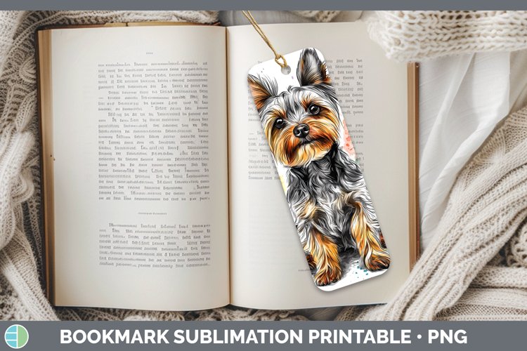 Watercolor Splash Yorkshire Terrier Bookmark Sublimation Pri