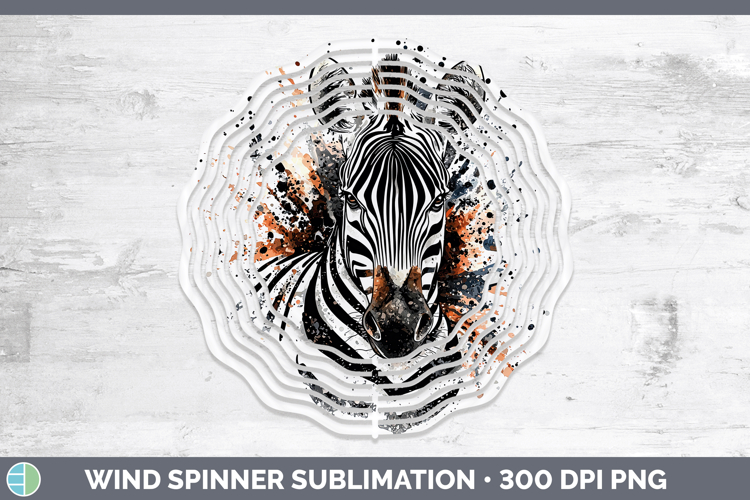 Watercolor Splash Zebra Wind Spinner Sublimation Spinner Des