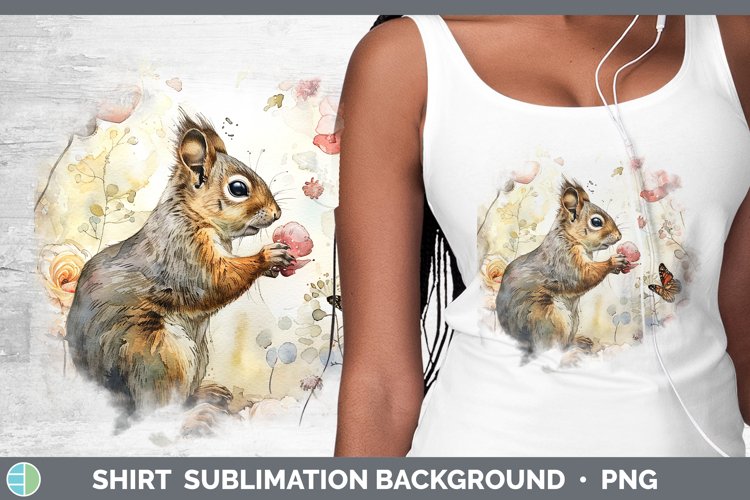 Watercolor Squirrel Shirt Sublimation Sublimation Background