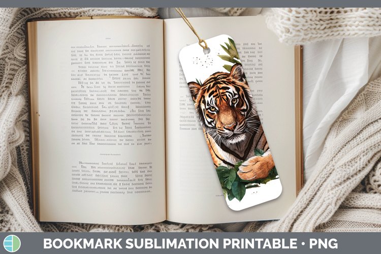 Watercolor Tiger Bookmark Sublimation Printable Designs