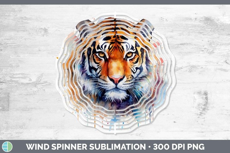 Watercolor Tiger Wind Spinner Sublimation Spinner Designs