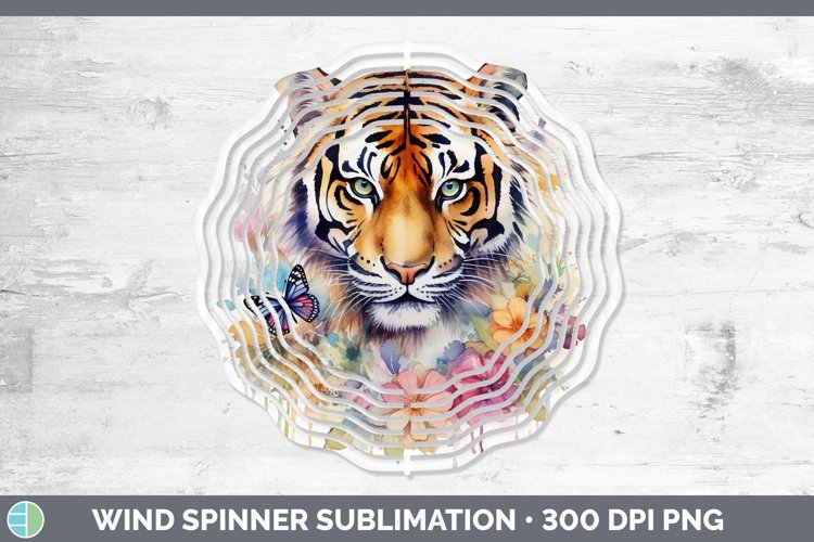 Watercolor Tiger Wind Spinner Sublimation Spinner Designs