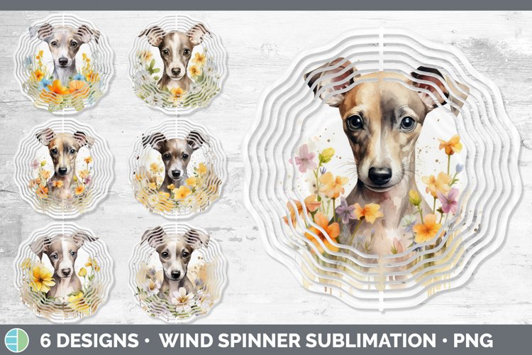 Watercolor Whippet Dog Wind Spinner | Sublimation Spinner De