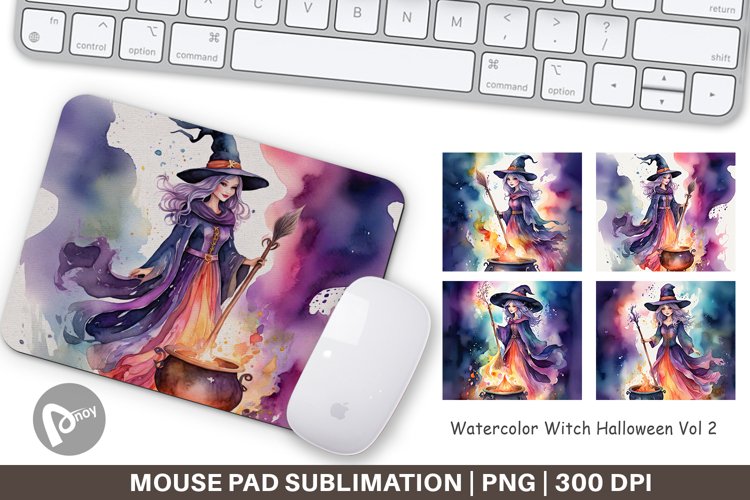 Mouse Pad Watercolor Witch (4218136)
