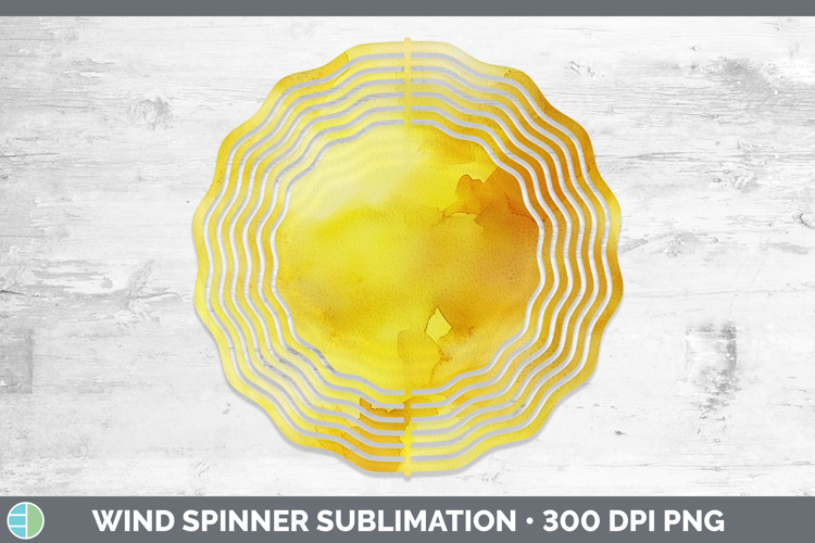 Watercolor Yellow Wind Spinner Sublimation Spinner Designs