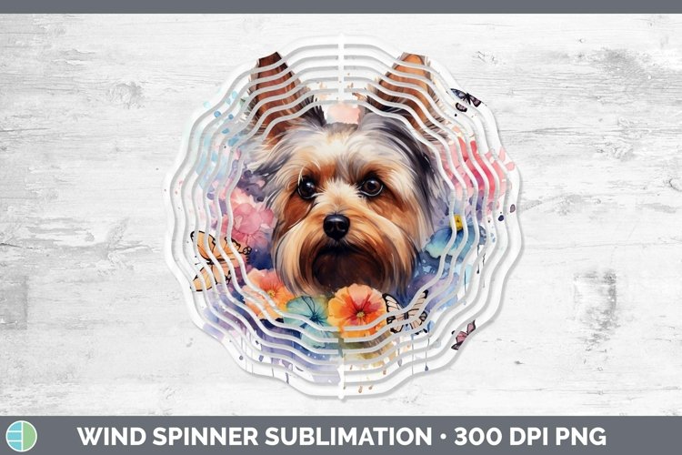 Watercolor Yorkshire Terrier Wind Spinner Sublimation Spinne
