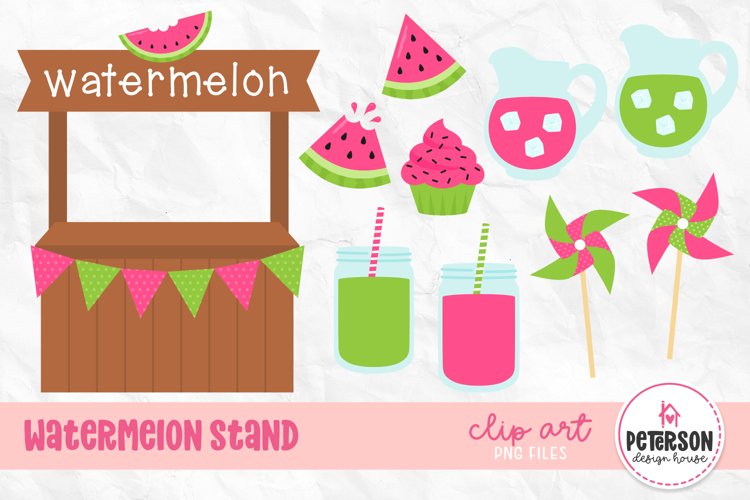Watermelon Stand Clipart (1835560) | Clipart | Design Bundles