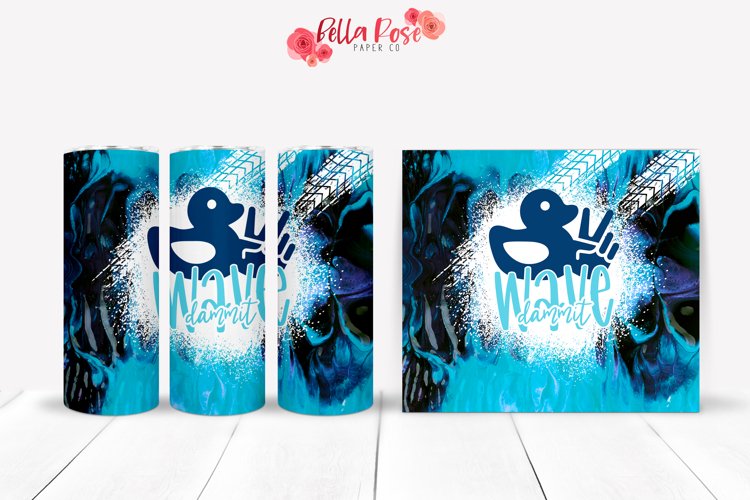 Wave Dammit Duck | Blue | 20oz Tumbler Wrap