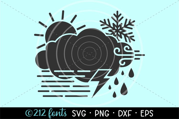 Meteorology Sun Clouds Rain Weather Graphic SVG PNG EPS JPG