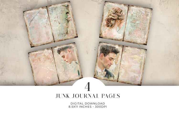 Wedding Junk Journal Digital Paper Bi-fold (3867487)