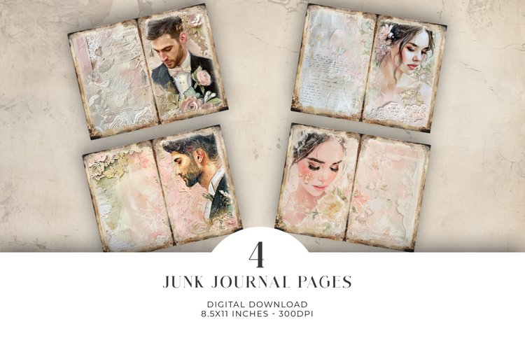 Wedding Junk Journal Digital Paper Bi-fold (3867499)