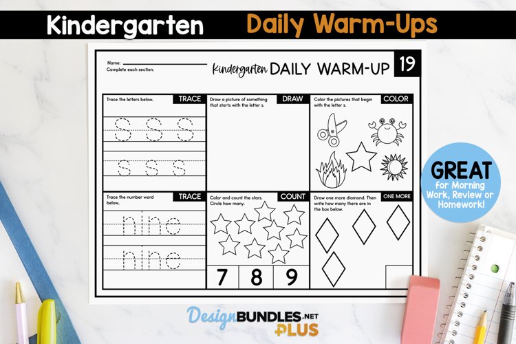 Kindergarten Warm-Ups, Worksheet 19