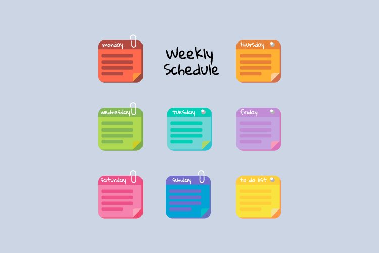 Weekly schedule paper design background