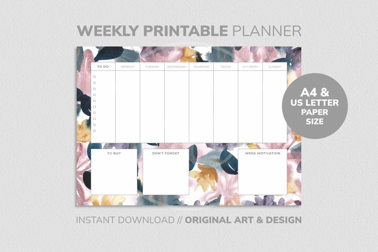 Weekly Planner Printable To Do List US Letter A4 Paper