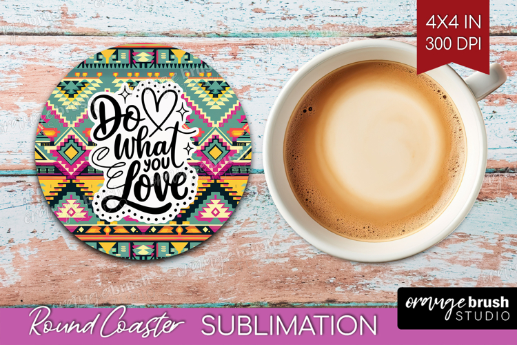 Inspirational Quote Round Coaster - Western (5418482)