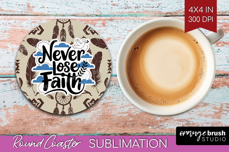 Inspirational Quote Round Coaster - Western (5418487)