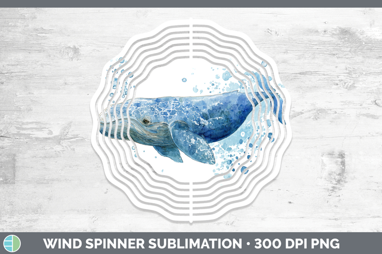 Dwarf Sperm Whale Whales Sketch Wind Spinner Sublimation Des