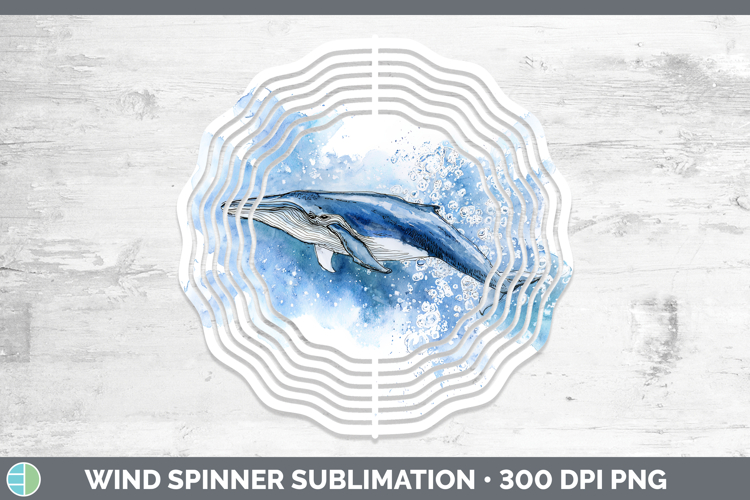 Minke Whale Whales Sketch Wind Spinner Sublimation Design