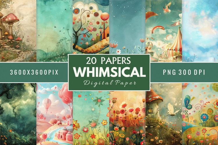Whimsical Digital Paper Bundle