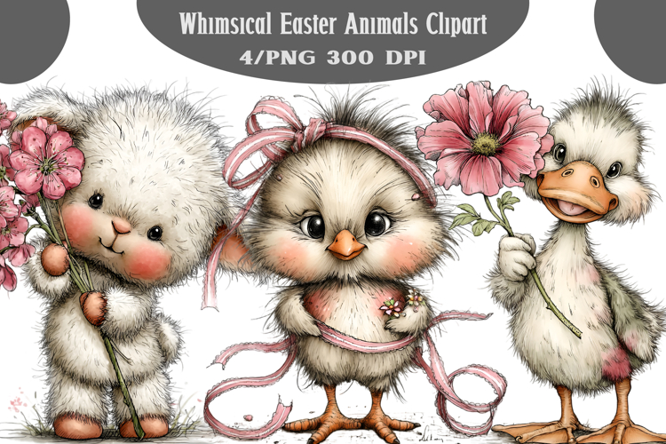 Whimsical Easter Animals Clipart (6574344)