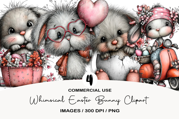 Whimsical Easter Bunny Clipart (6463430)