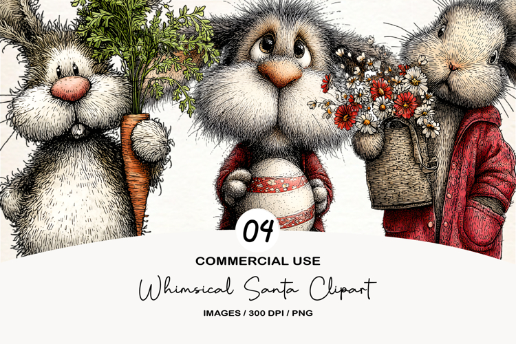 Whimsical Easter Bunny Clipart (6463603)