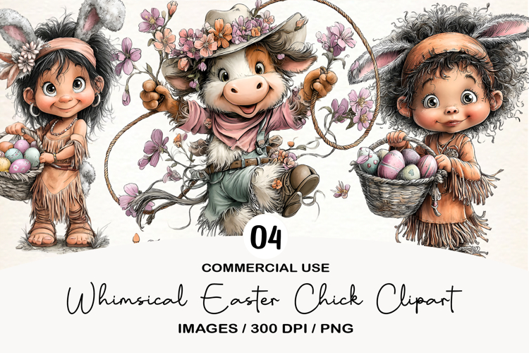 Whimsical Easter Chick Clipart (6520342)