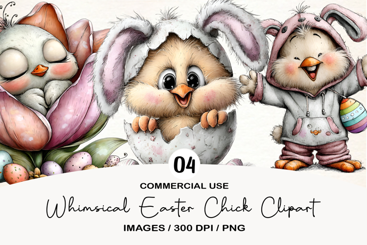 Whimsical Easter Chick Clipart (6520348)