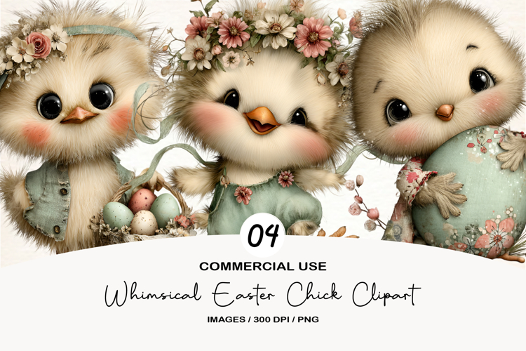 Whimsical Easter Chick Clipart (6545744)