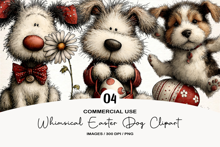 Whimsical Easter Dog Clipart (6517839)