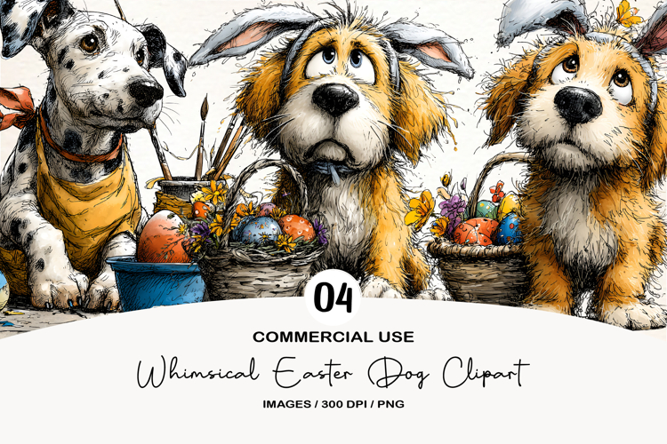 Whimsical Easter Dog Clipart (6520490)