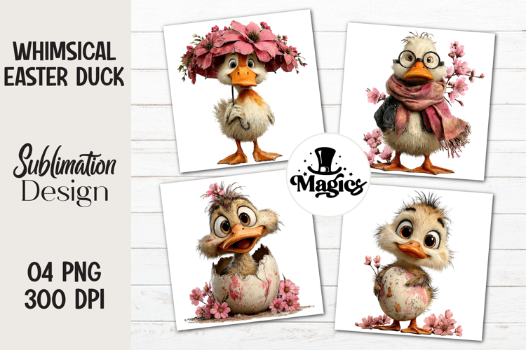 Whimsical Easter Duck Clipart (6541200)
